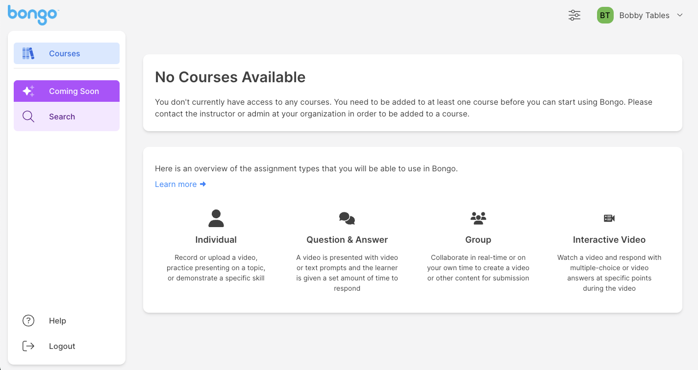 Logging in to Bongo – Bongo: Help Center